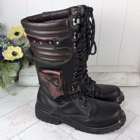 Addax | Shoes | Addax Ridge Black Biker Combat Boots Mens 2 Us 45 Eu ...